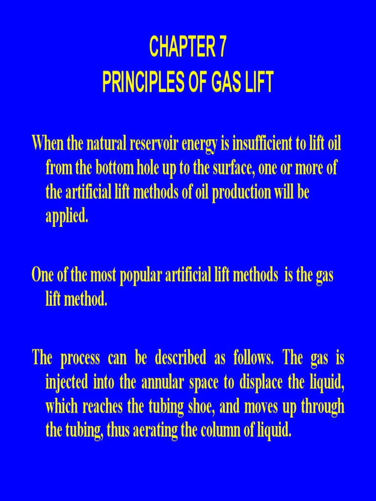 Gas Lift Method Principles and Process | PDF | Gases | Pressure