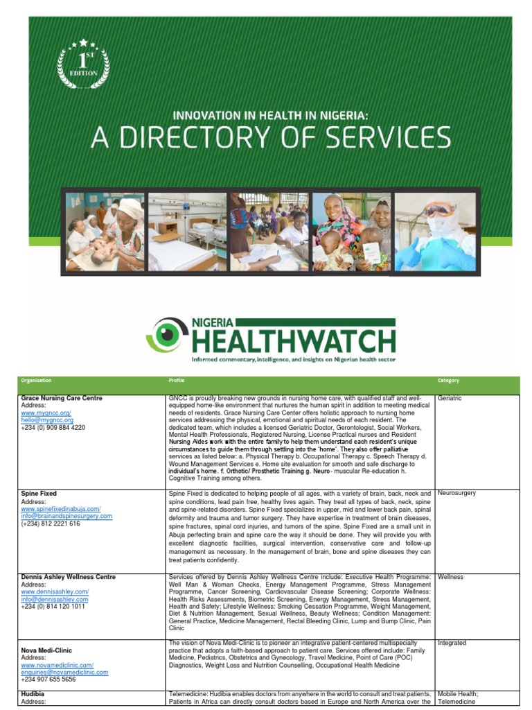 Directory of Services PDF | PDF | Physical Therapy | Health Care