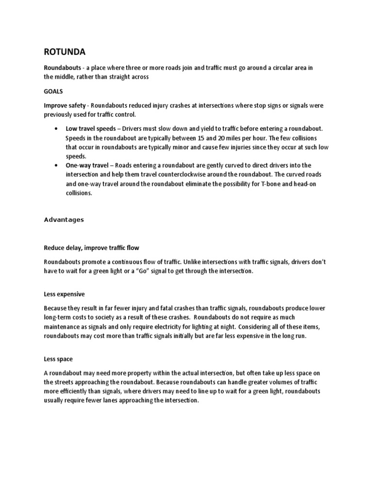 ROTUNDA | PDF | Traffic | Intersection (Road)