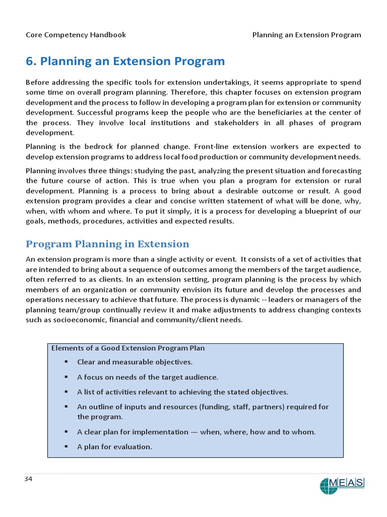 Planning An Extension Program | PDF | Evaluation | Innovation