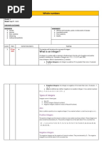 Detailed Lesson Plan - Operations On Integers | PDF | Subtraction ...
