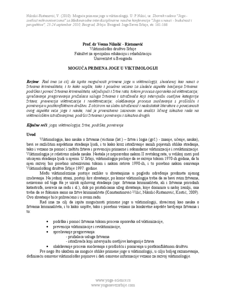 Vesna Nikolic-Ristanovic | PDF