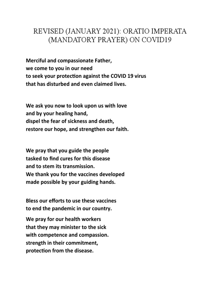 REVISED Oratio Imperata Ja 2021 | PDF | Self-Improvement
