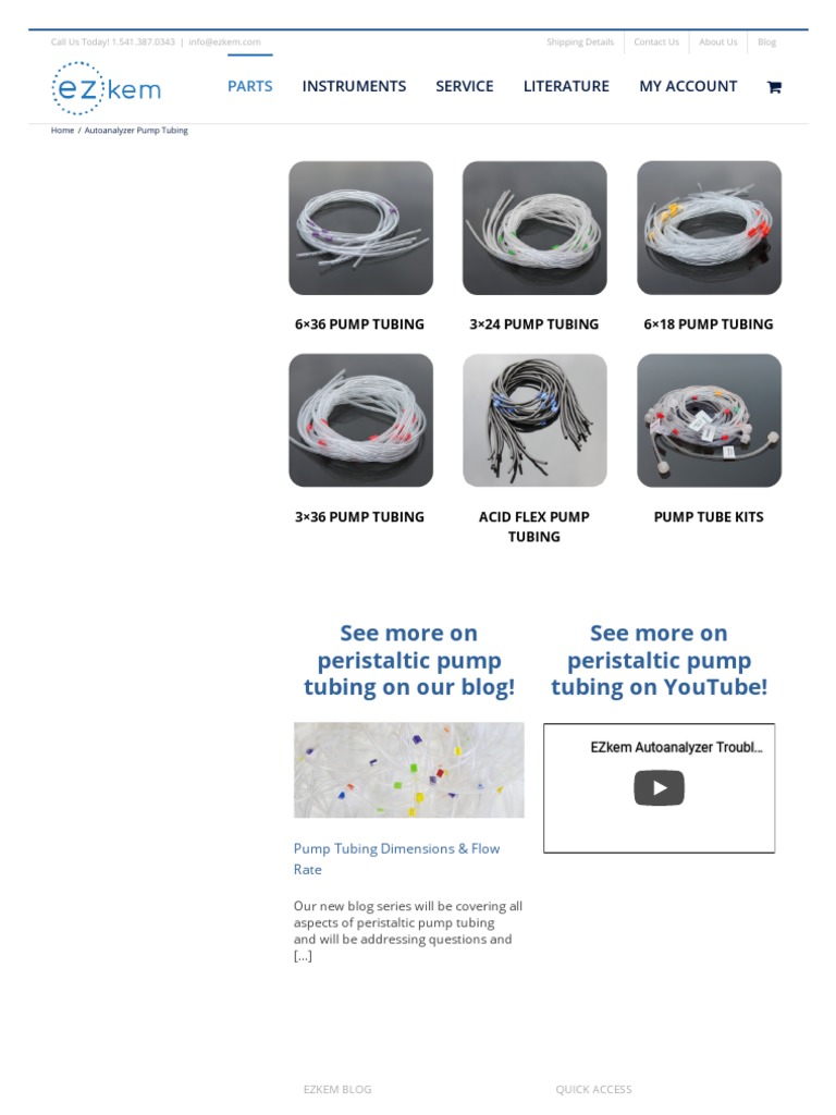 Autoanalyzer Pump Tubing - EZkem | PDF