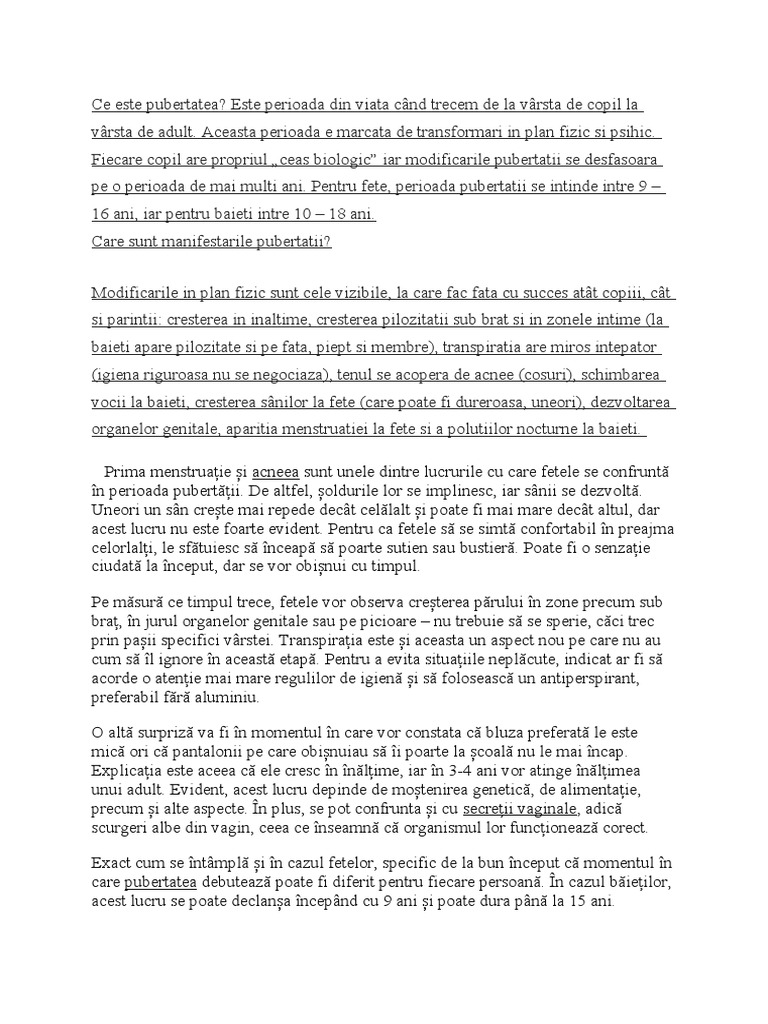 Pubertatea Pdf