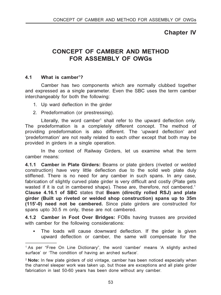 Concept of Camber and Method For Assembly of Owgs | PDF | Truss ...