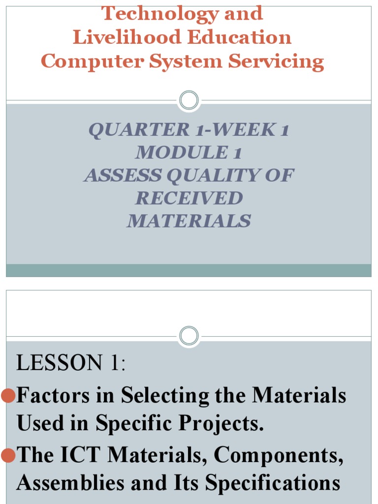 Tle Lesson 1 | PDF | Educational Technology | Specification (Technical ...