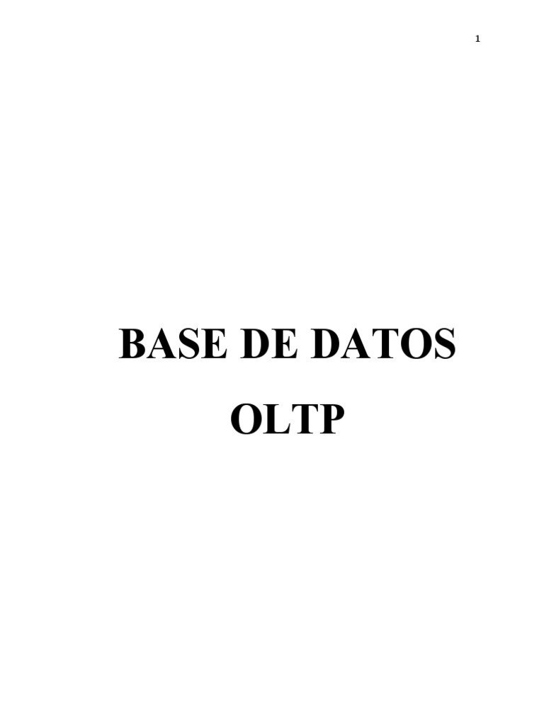 Base de Datos OLTP | PDF | Bases de datos | Informática