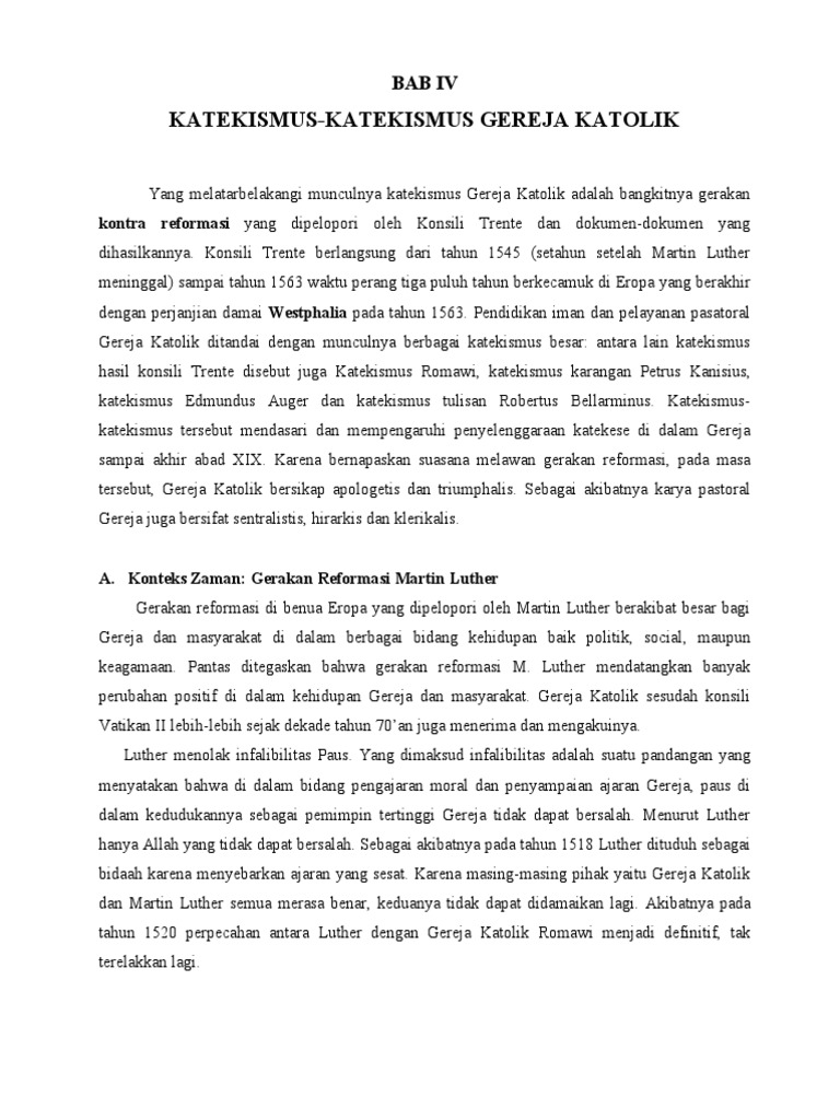 Bab IV Katekismus-Katekismus Gereja Katolik | PDF