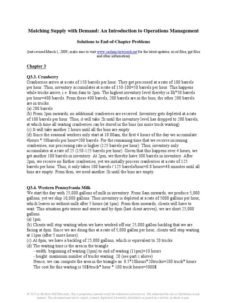 Matching Supply With Demand: An Introduction To Operations Management ...