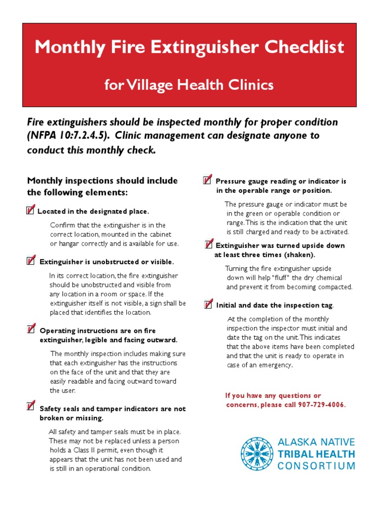 Monthly Fire Extinguisher Inspection Guide | PDF | Safety