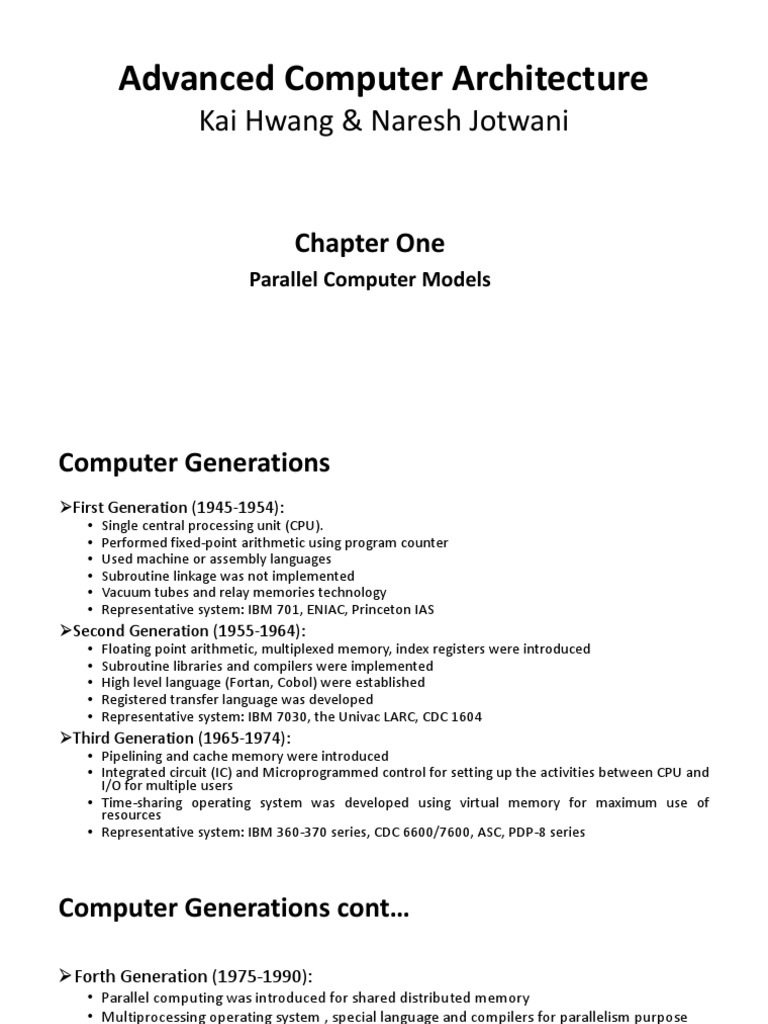 Chapter 1 Parallel Computer Models Pdf Central Processing Unit Parallel Computing