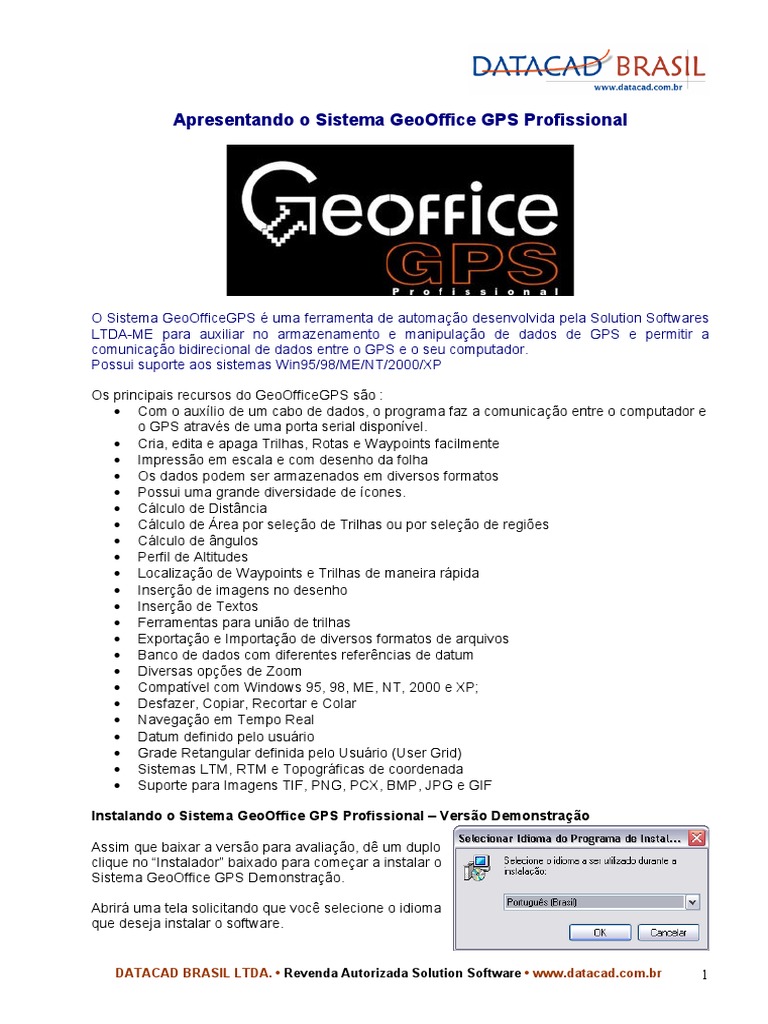 Apresentando o Sistema GeoOffice GPS Profissional | PDF | Janela ...