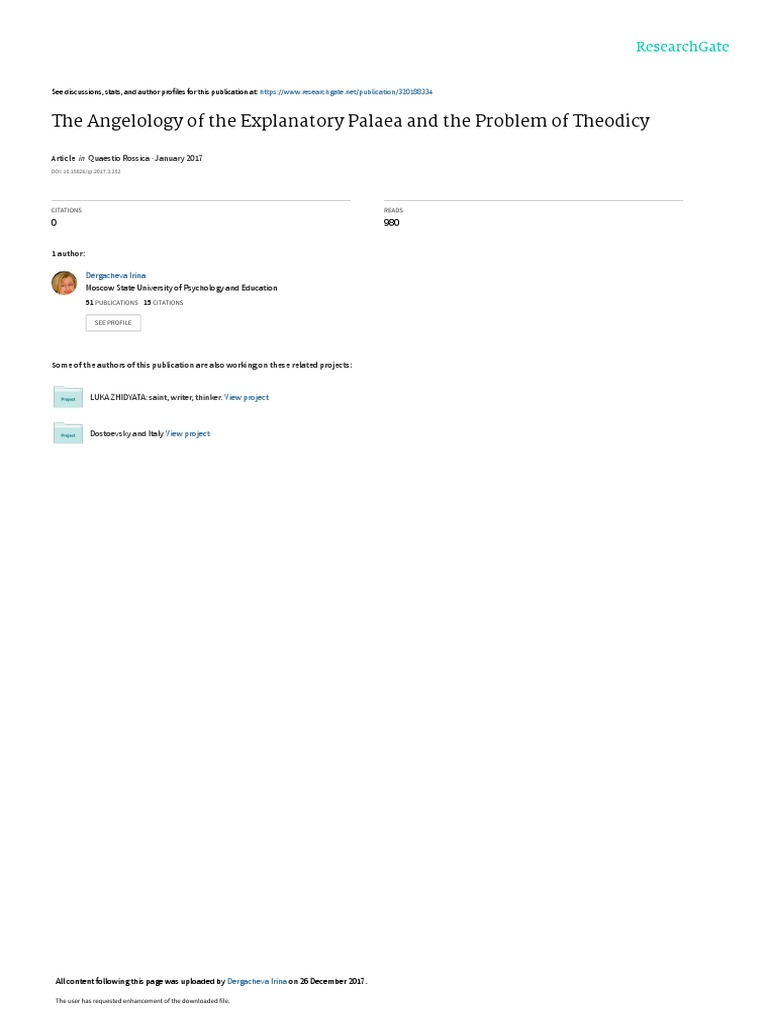 The Angelology of The Explanatory Palaea and The P | PDF | Angel | Demons