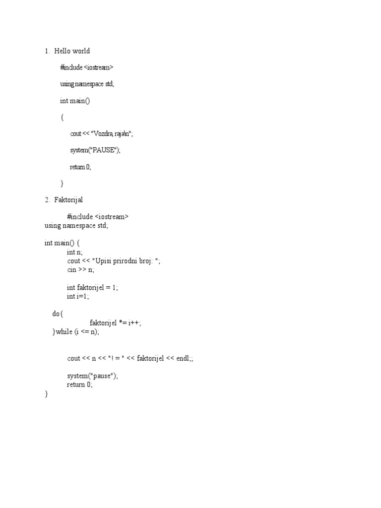 Zadaci C++ Ivan Vukicevic | PDF