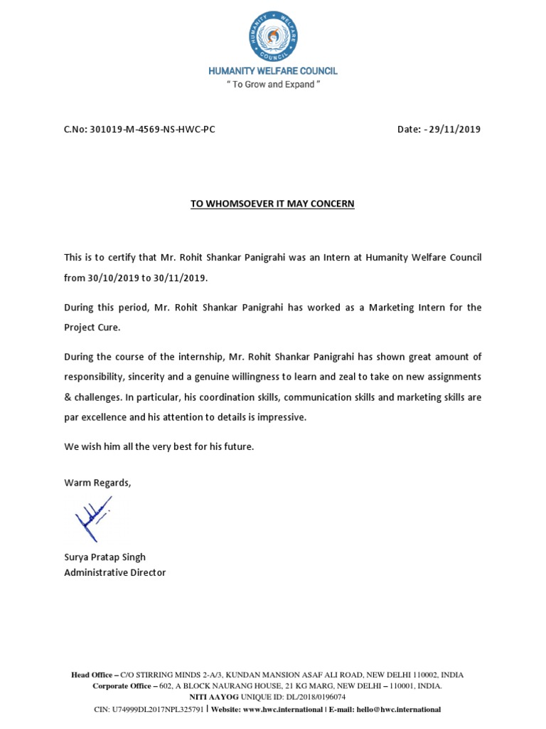 Rohit Shankar P Internship Completion Certificate | PDF