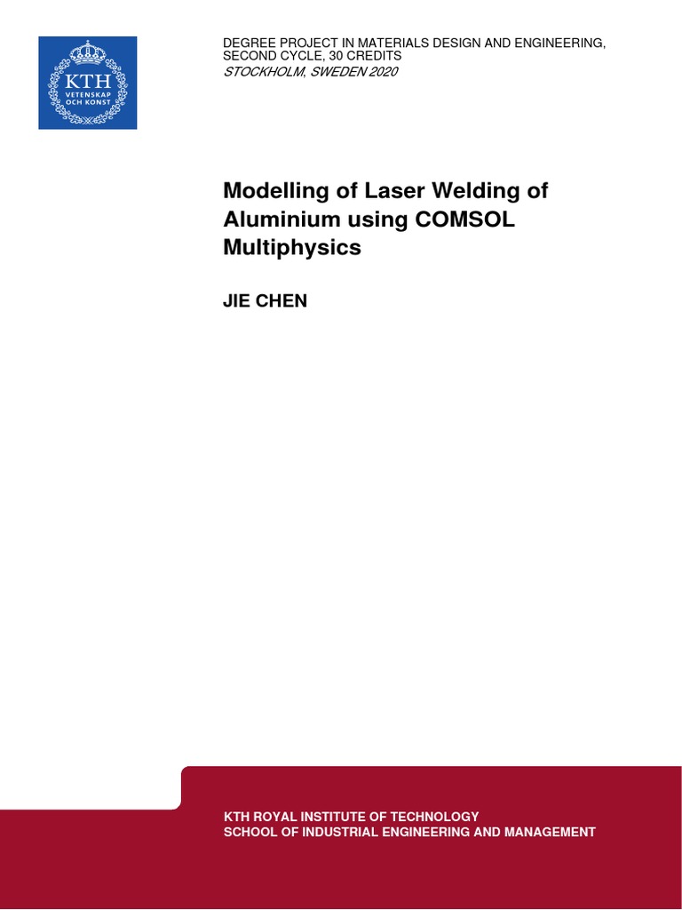 Modelling of Laser Welding of Aluminium Using COMSOL Multiphysics | PDF ...