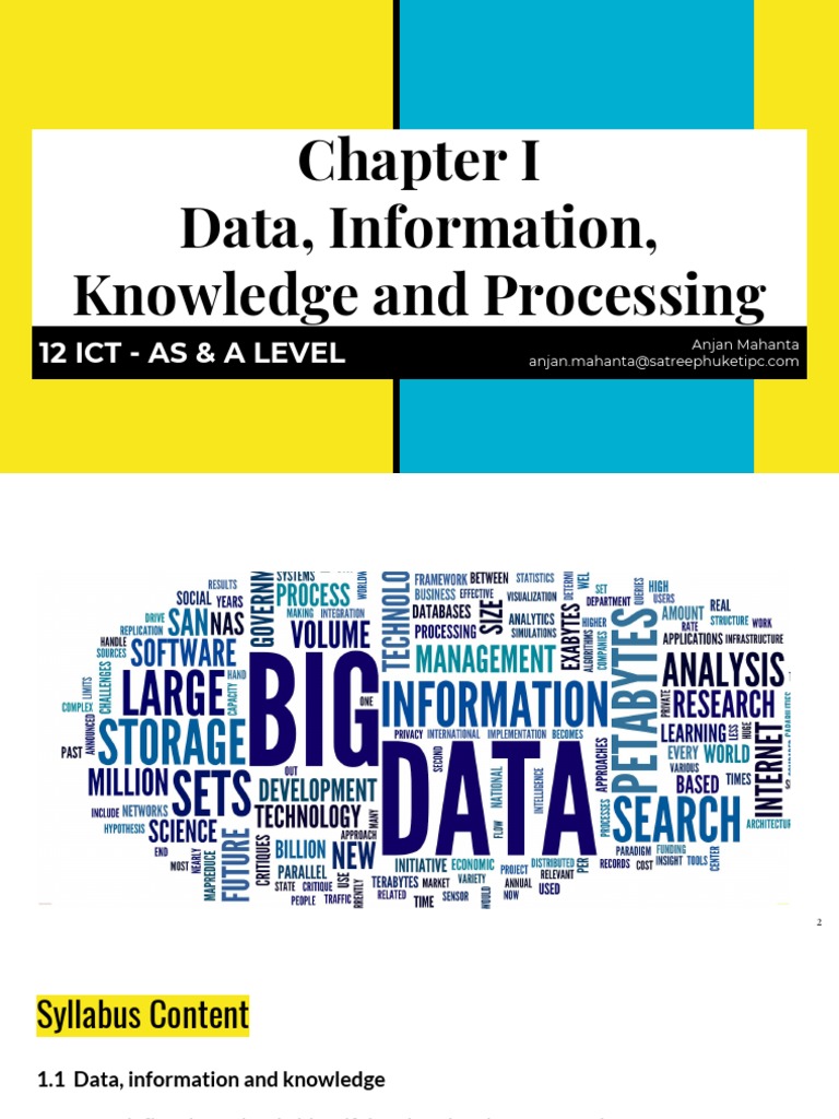 Data, Information, Knowledge and Processing: 12 Ict - As & A Level ...