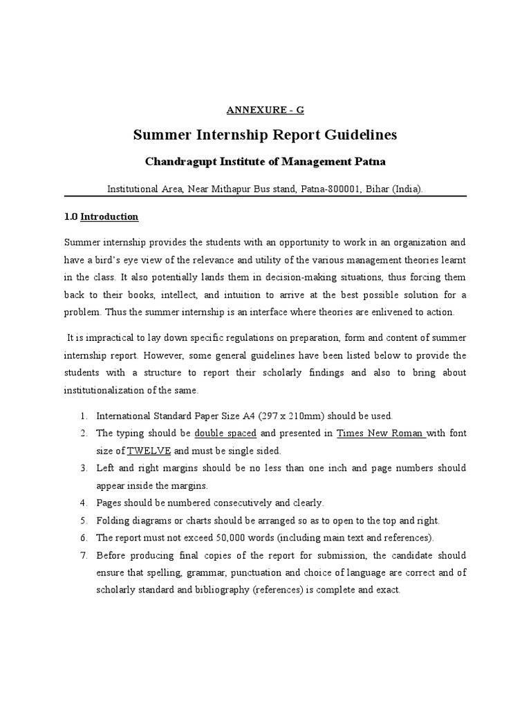 SIP Report Guidelines | PDF | Postgraduate Education