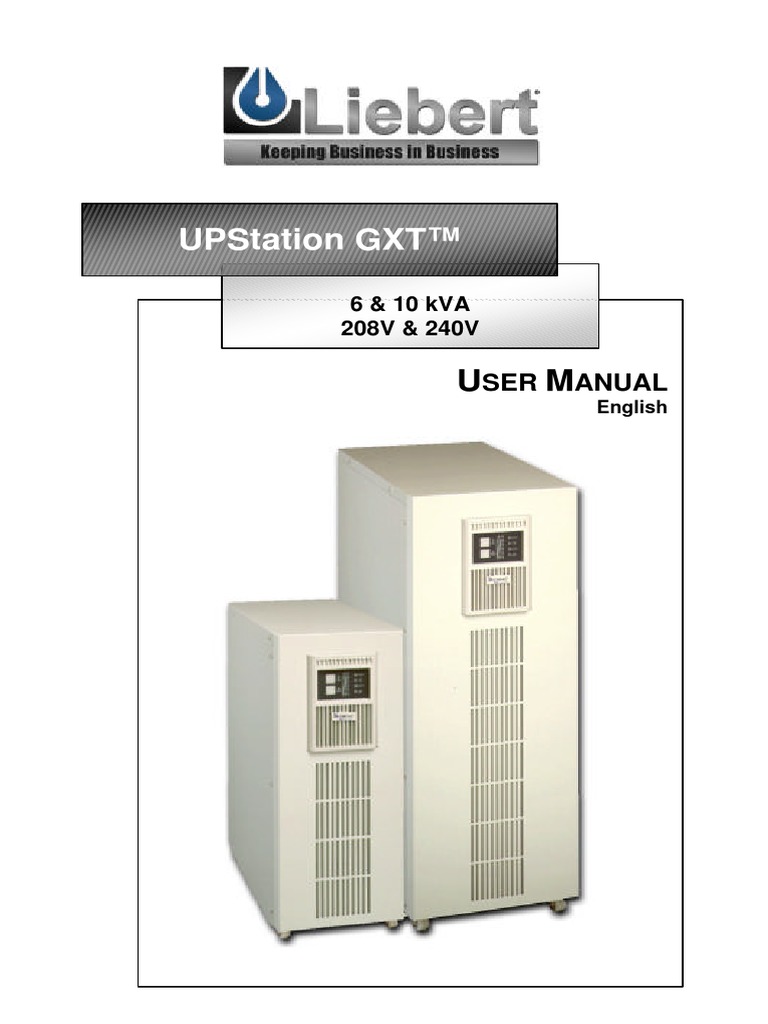 Liebert Ups User Manual | PDF | Power Inverter | Electrical Wiring