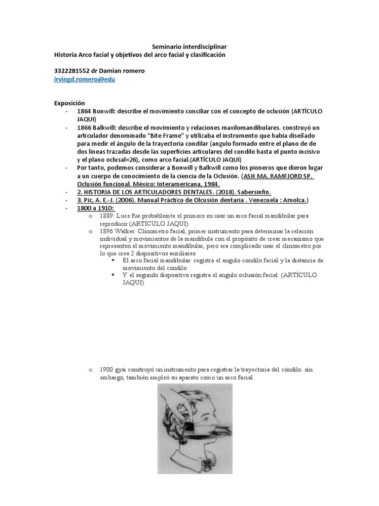 Historia y partes del arco facial | PDF | Tornillo