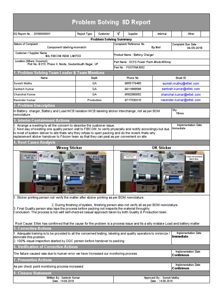 8D Report - Formats | PDF | Systems Engineering