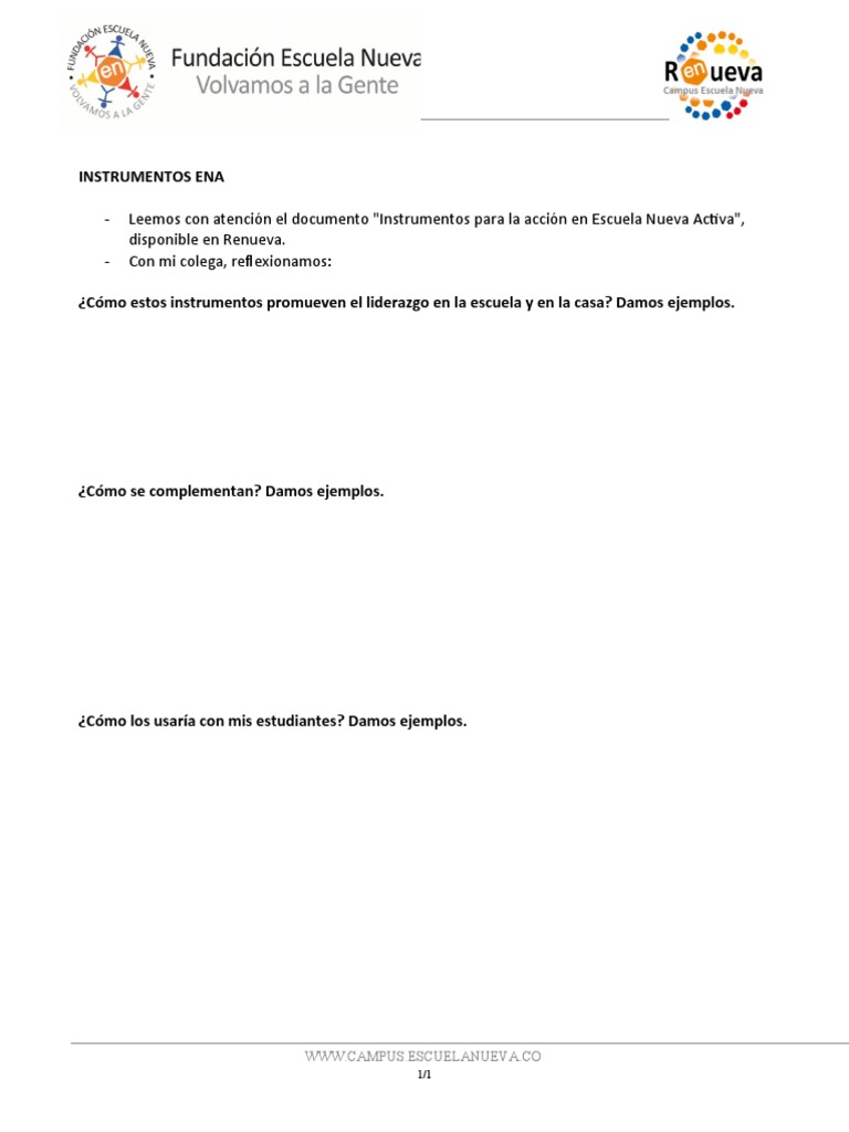 Formato Instrumentos ENAv2 | PDF