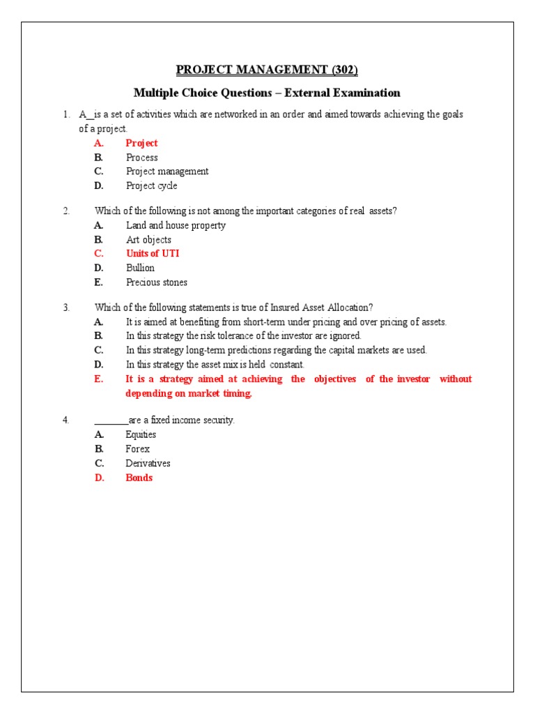 MCQ - Project Management | PDF | Internal Rate Of Return | Net Present ...