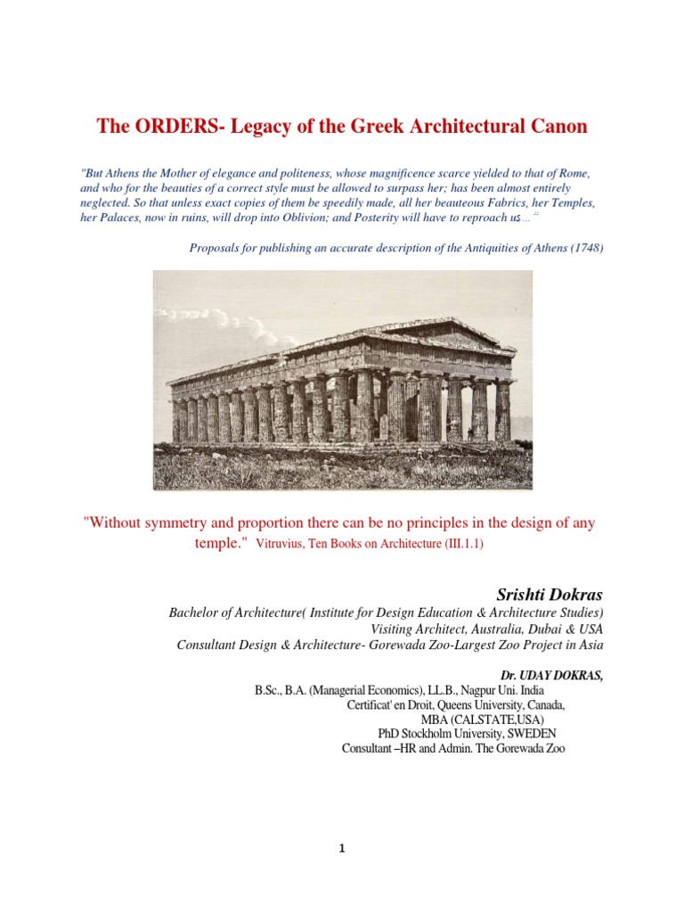 The ORDERS-Legacy of The Greek Architectural Canon | PDF | Column ...