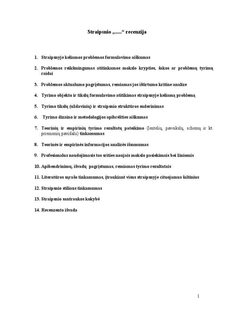 Recenzijos Forma | PDF