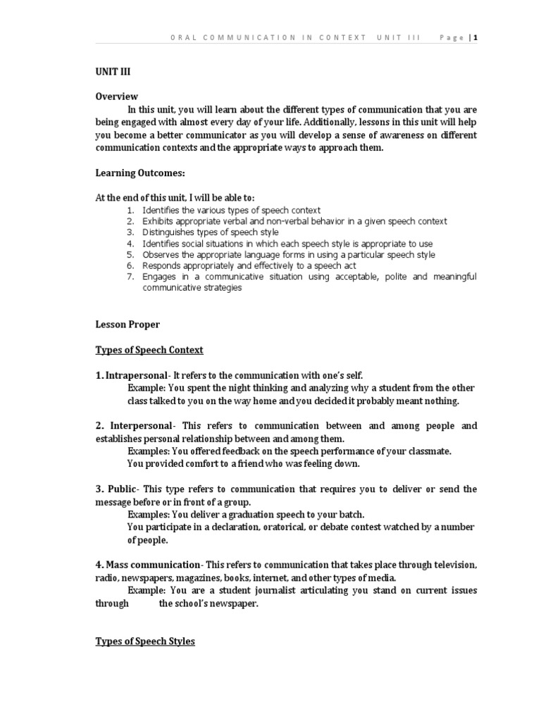Oc Unit 3 | PDF | Communication | Conversation