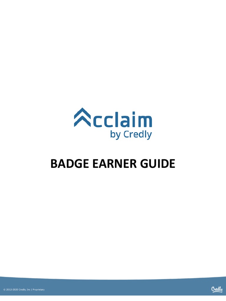Credly Acclaim Badge Earner Guide - 2020 | Download Free PDF ...