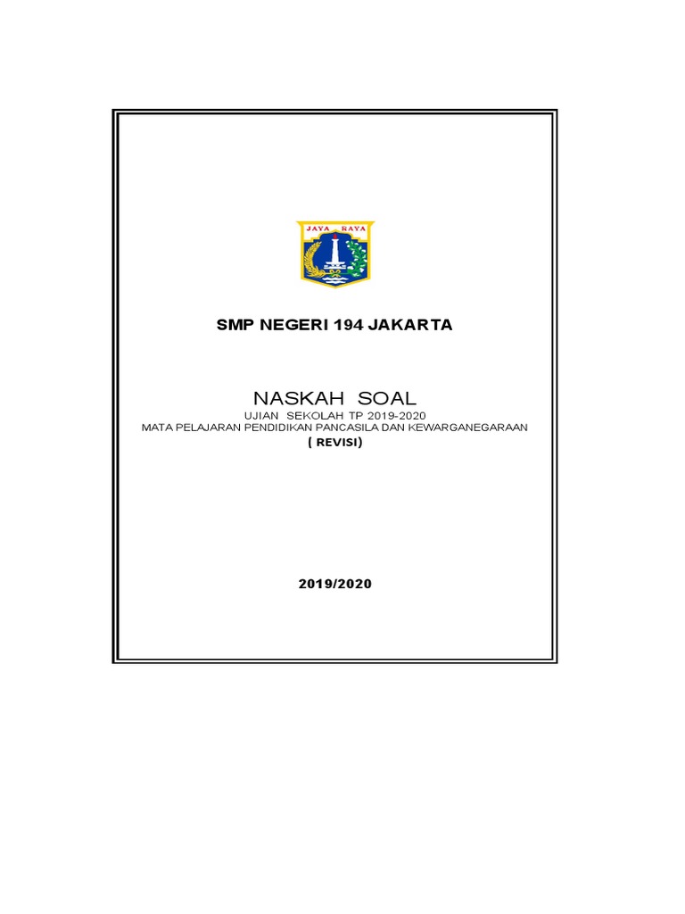 Ujian PPKN SMP Negeri 194 Jakarta | PDF