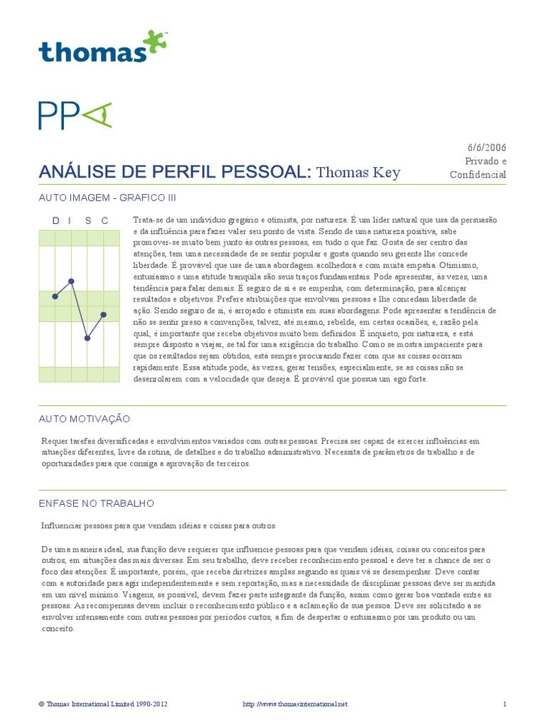 PPA-Exemplo de Relatório - Analise de Perfil Pessoal | PDF