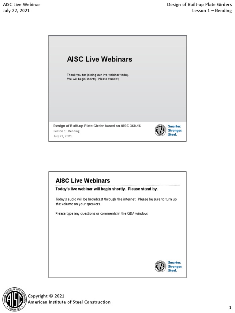 Design of Built Up Plate Girders - p1 - 2per | Download Free PDF ...