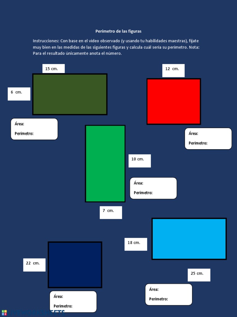 Área y Perímetro Del Rectángulo | PDF