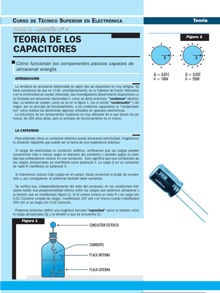1-5 Teoria de Capacitores | PDF | Condensador | Corriente eléctrica