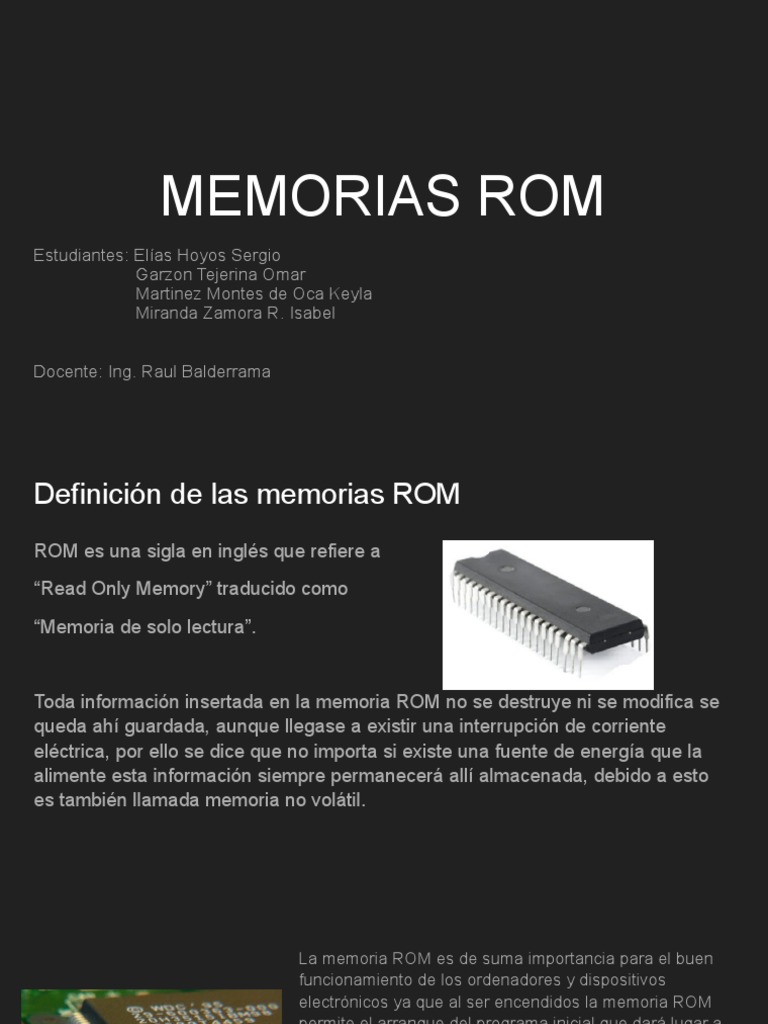 Memorias ROM | PDF | Memoria de sólo lectura | Almacenamiento de datos ...