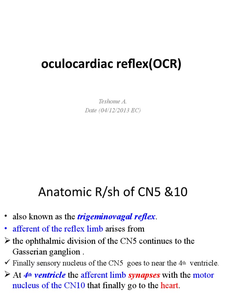 Oculocardiac Reflex Overview | PDF | Science & Mathematics