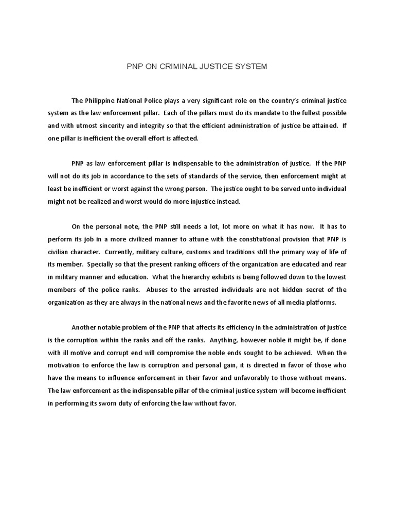 PNP's Role in Philippine Justice System | PDF