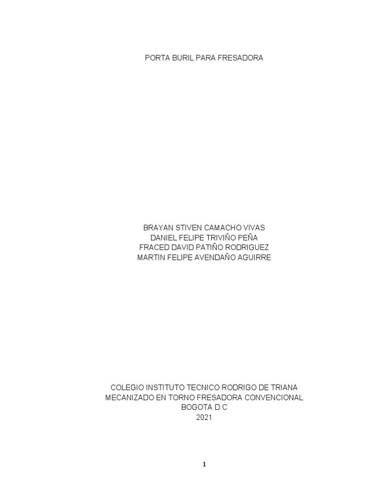 Proyecto Productivo (Porta Buriles para Fresadora) | PDF | Mecanizado ...