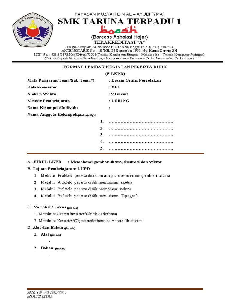 FORMAT LKPD DGP (LURING Pertemuan Ke 5) | PDF