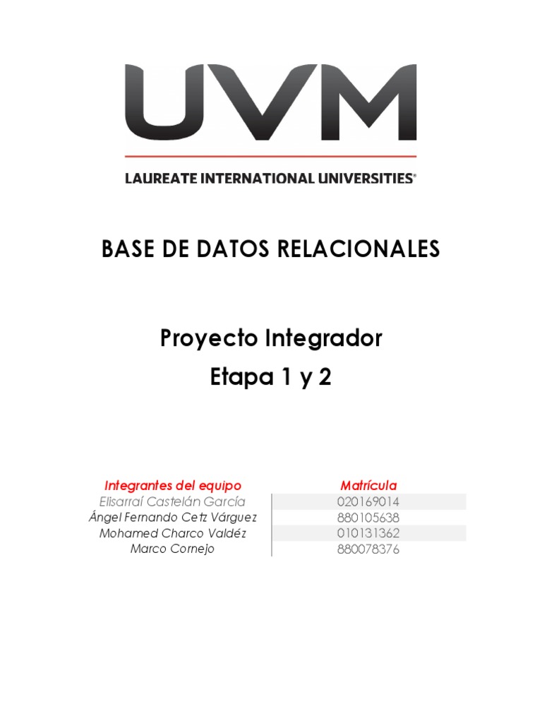 Bases de Datos Relacionales Proyecto Integrador 1 y 2 | Descargar ...