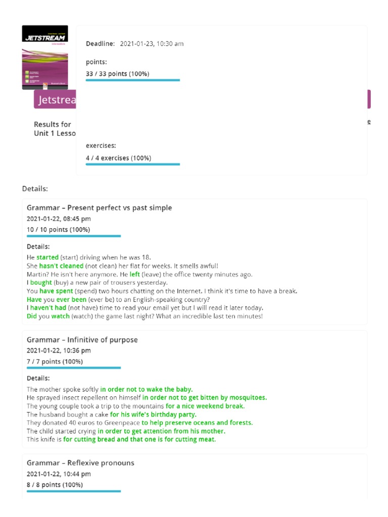 Jetstream Intermediate Unit 1 Lesson 1 | PDF