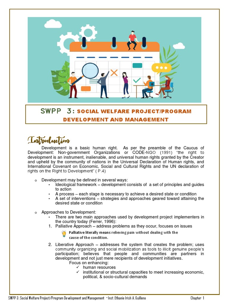 Social Welfare Project/Program Development and Management | PDF ...