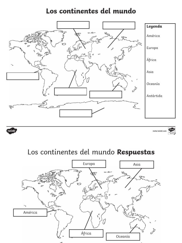 Ficha de Actividad Los Continentes Del Mundo | PDF