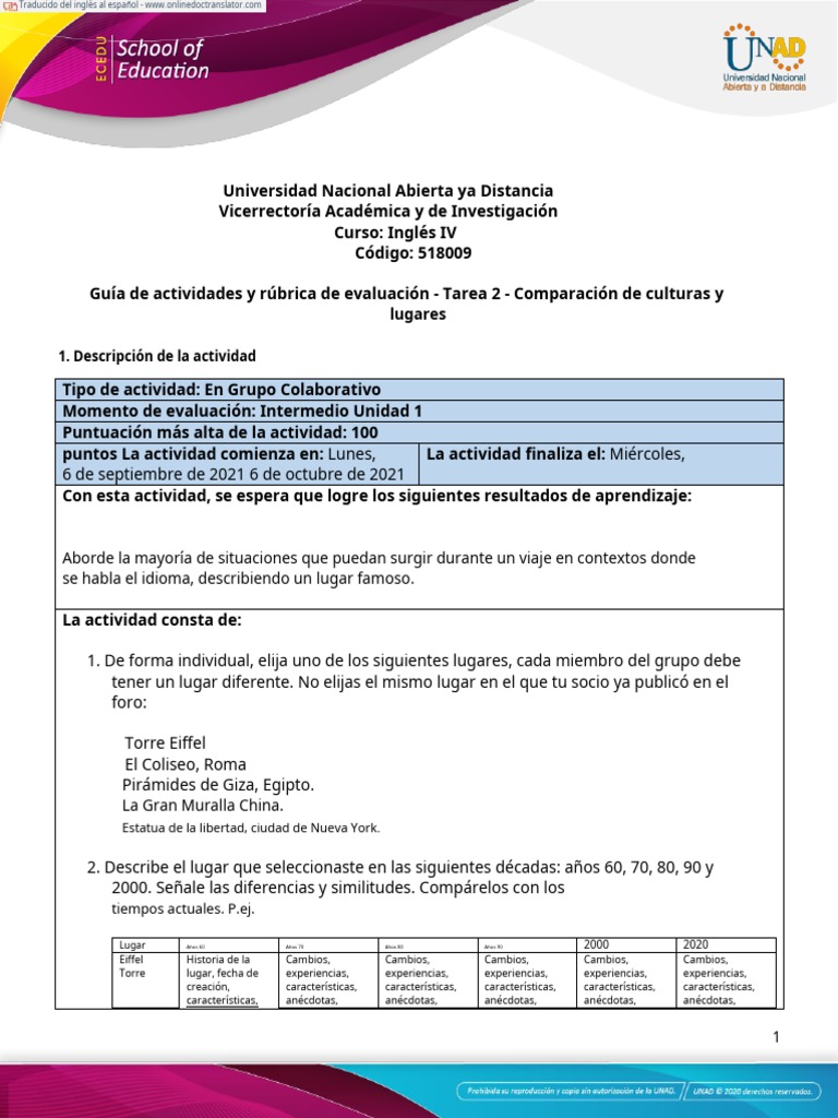 Activities Guide and Evaluation Rubric - Unit 2 - Task 2 - Comparing ...