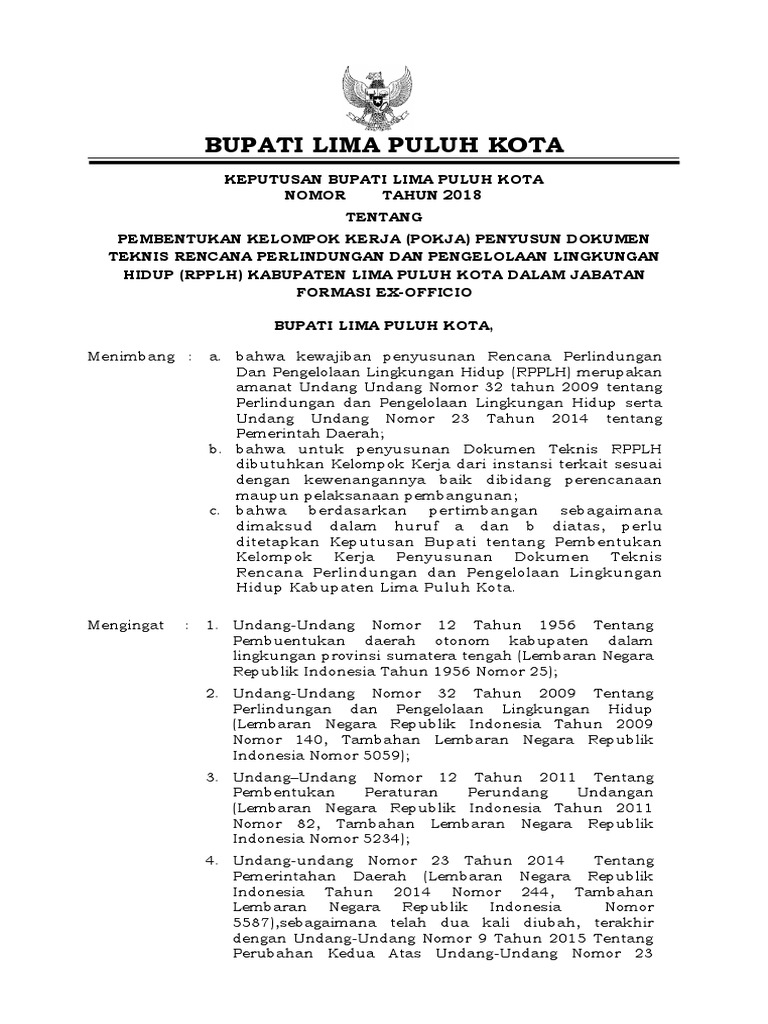 SK Tim POKJA RPPLH | PDF