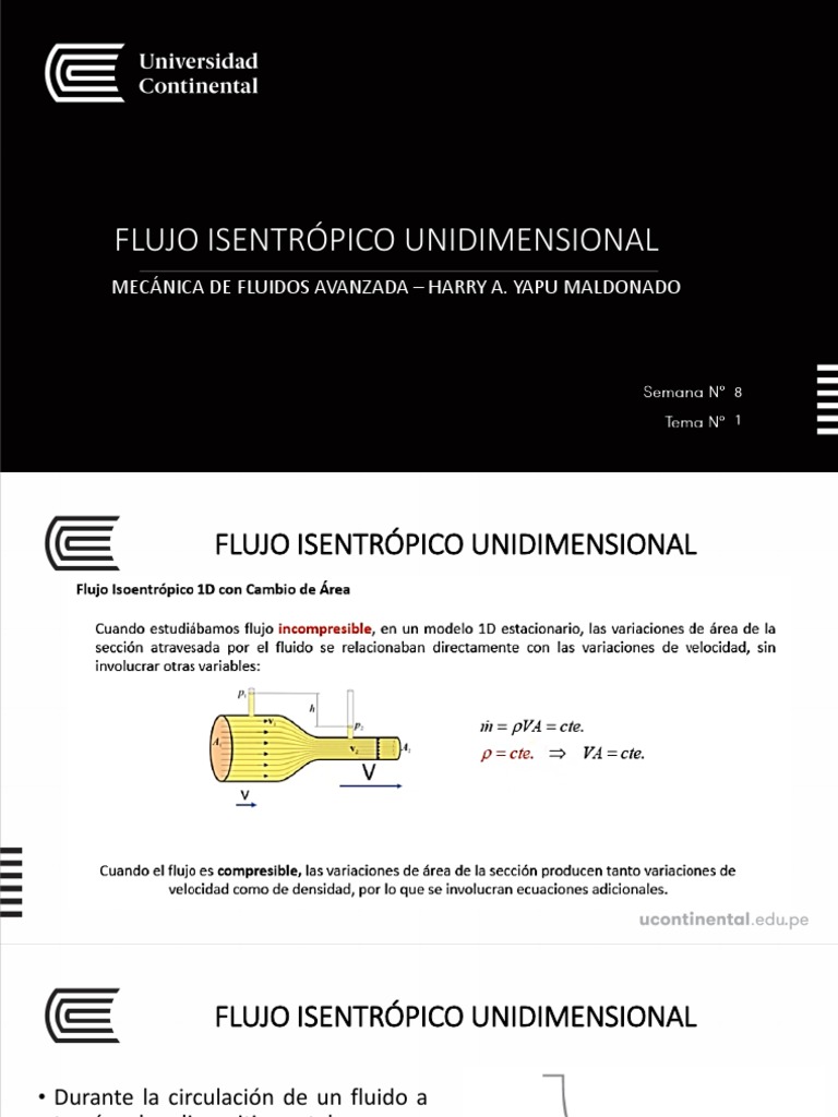 SEMANA 8 - Flujo Isentrópico | PDF | Boquilla | Gases