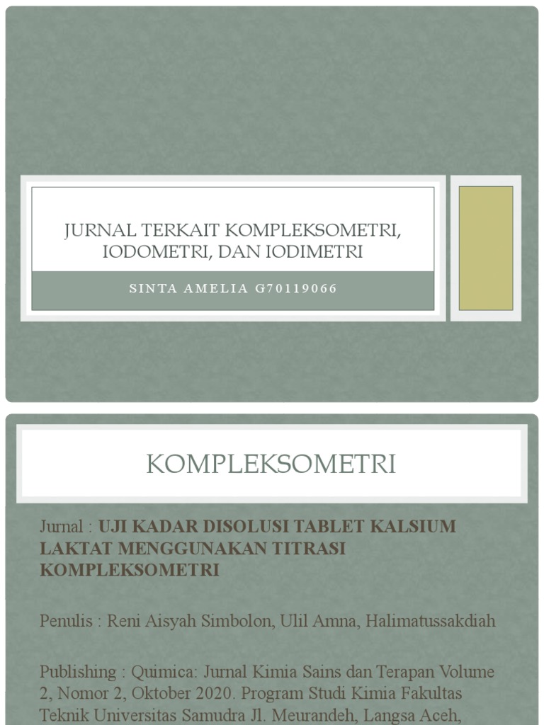 Jurnal Iodo-Iodi-Kompleksometri | PDF
